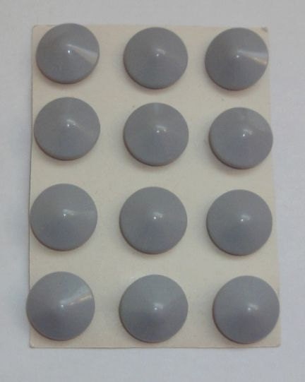12 Vintage Buttons Small Grey Domed Buttons on Card
