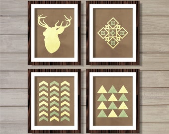 Tribal Art Print Set of 6 Turquoise 8x10 Instant by FebruaryLane