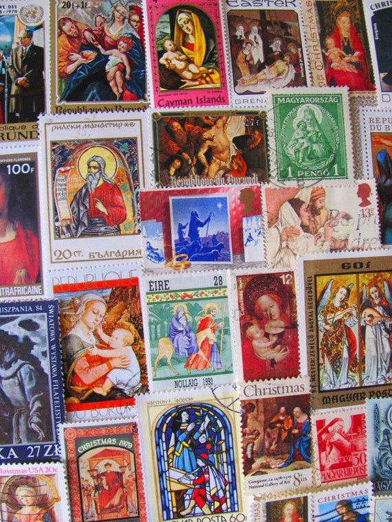 50 Vintage Religious Postage Stamps Christian Catholic