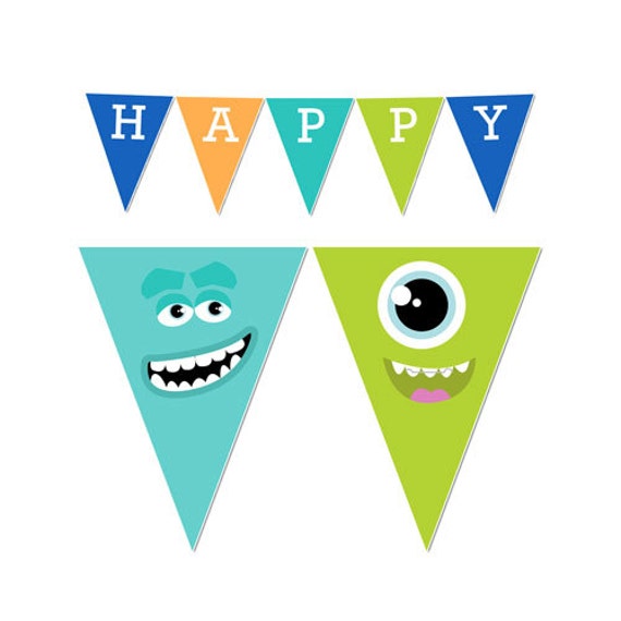 Items similar to PRINTABLE Monsters Party Banners on Etsy