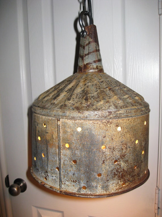 Antique Industrial Funnel Hanging Lamp by LindaAntiques on Etsy