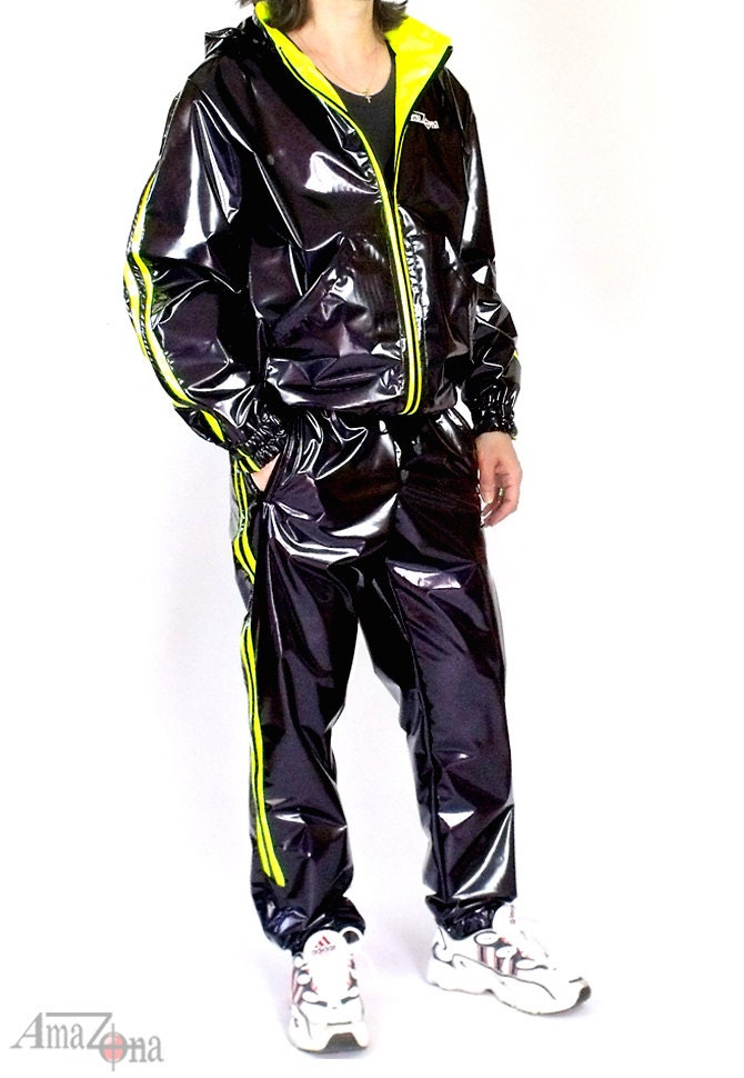 Sporty 4-way stretch vinyl tracksuit