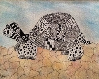 Popular items for zentangle turtle on Etsy