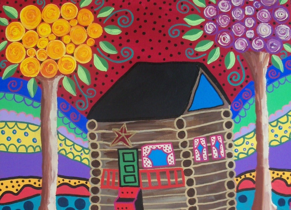 Kerri Ambrosino Mexican Folk Art NEEDLEPOINT Log by kerriambrosino