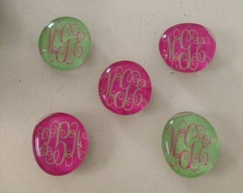Monogrammed Magnets Design Your Own Set of 2 by TheCoralDoor