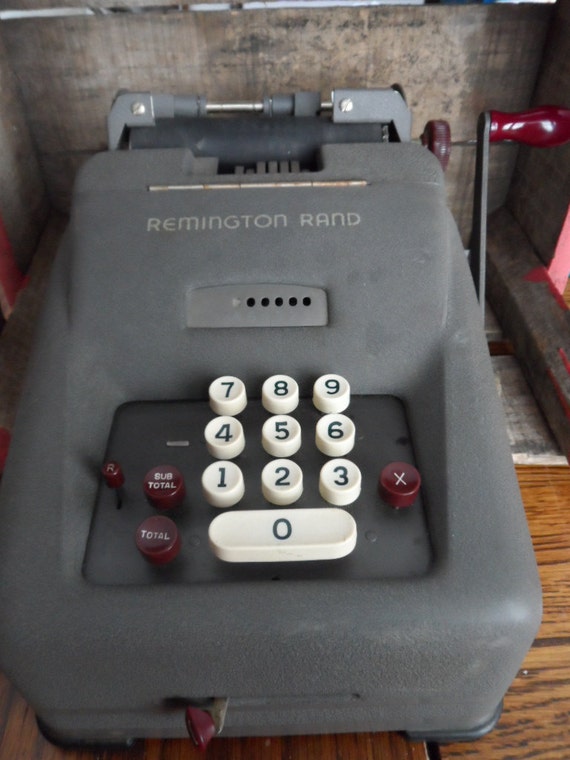 Vintage Remington Rand Adding Machine 1940's Made by IndustrialRev