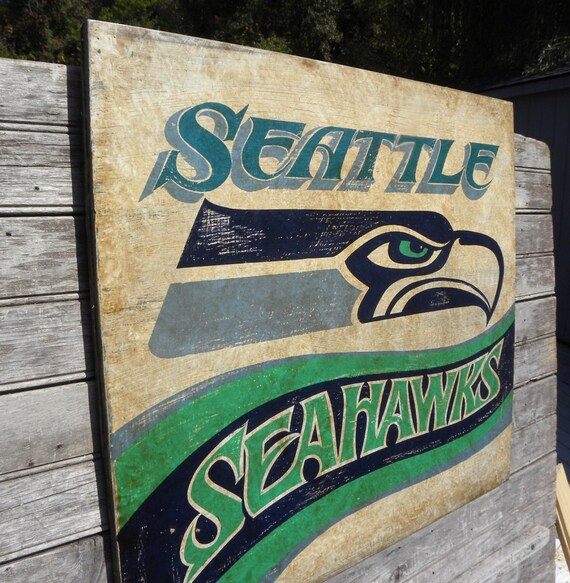Seattle Seahawks Sign original wooden sign hand lettered