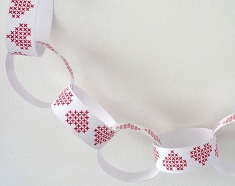Paper chain garland union jack flag design pdf printable