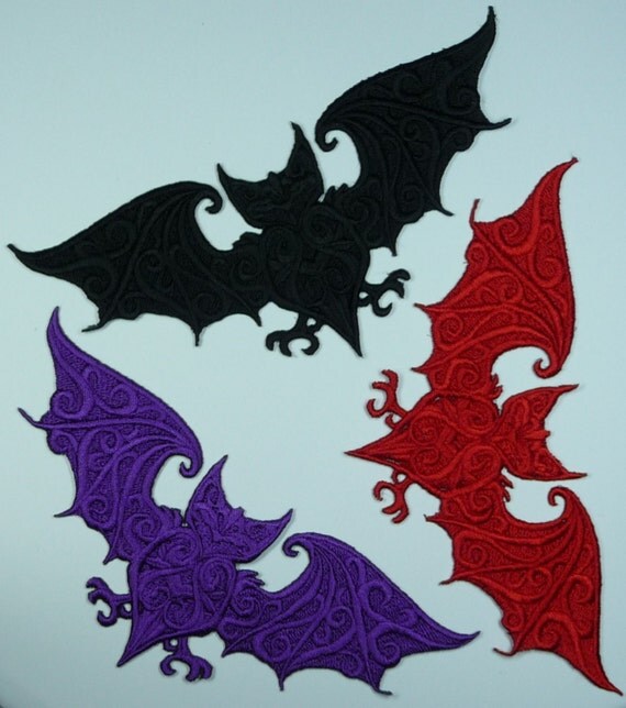 Embroidered Bat Motif / Patch / Badge / Applique Lots of