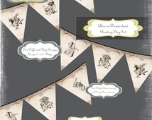 Unique wonderland bunting related items | Etsy