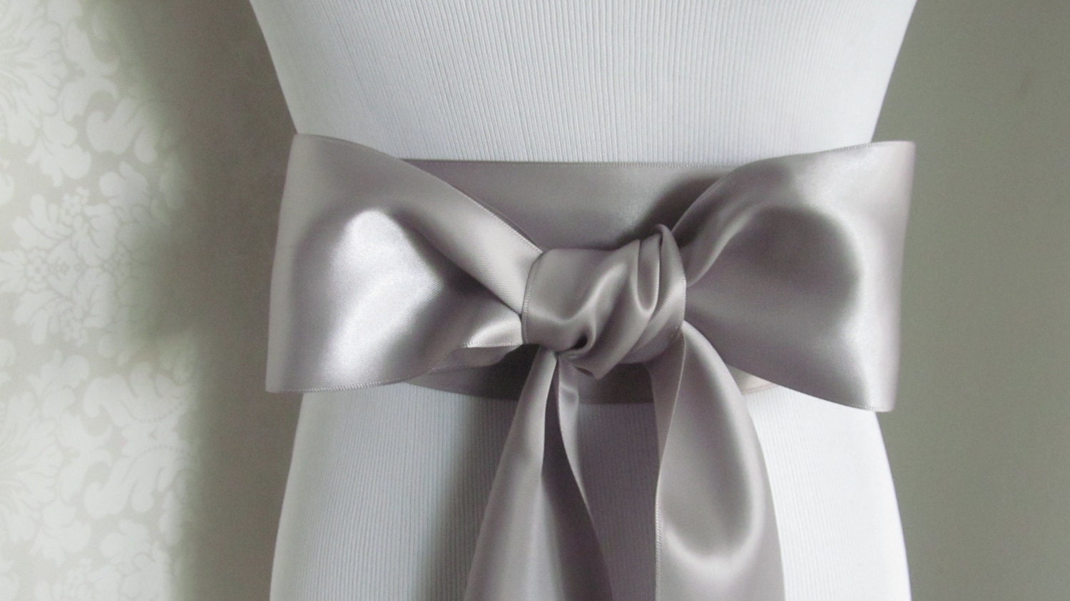 Silver Ribbon Sash / Double Face Sash Ribbon / DIY sash