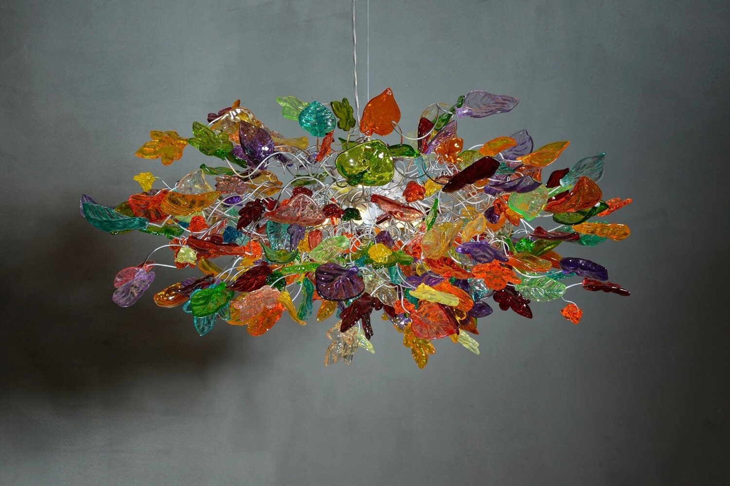 Hanging chandeliers Light Fixtures Colorful flowers & leaves