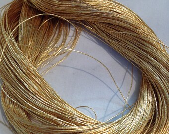 Japanese Vintage 24k Russet Gold Wrapped Around Silk thread