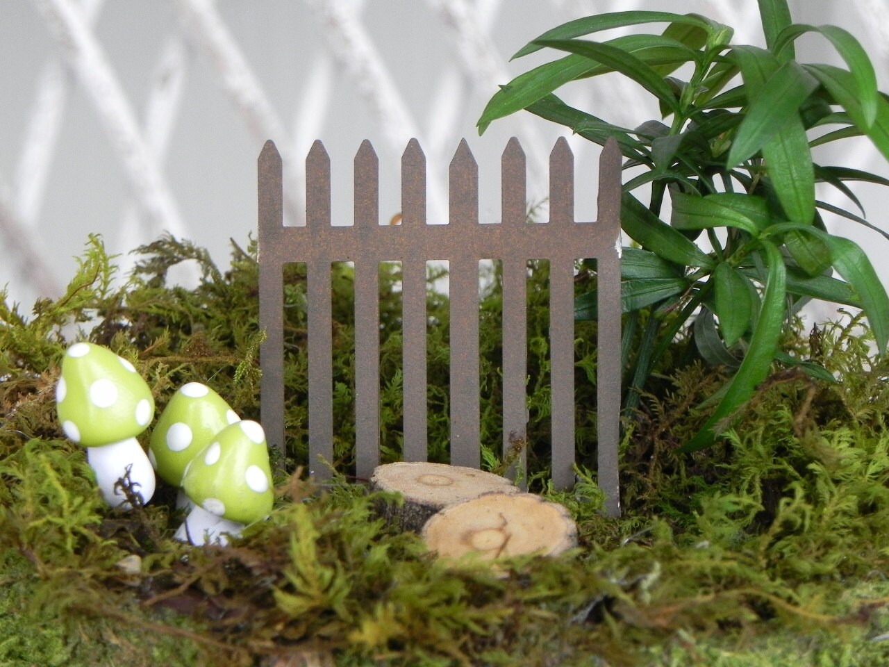 Fairy Garden Gate rustic metal picket miniature for terrarium