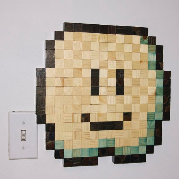 Items similar to Mario Happy Cloud Wooden Pixel Wall Art on Etsy