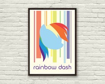 Popular items for rainbow dash poster on Etsy