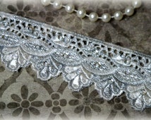 Popular items for silver lace trim on Etsy