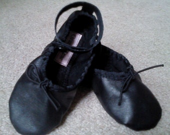 Ruby-Red Shiny Sparkly Ballet Slippers Full Soles by GrandGear