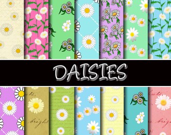 Items similar to Yellow & Black Dots and Daisies Digital Scrapbook Kit ...