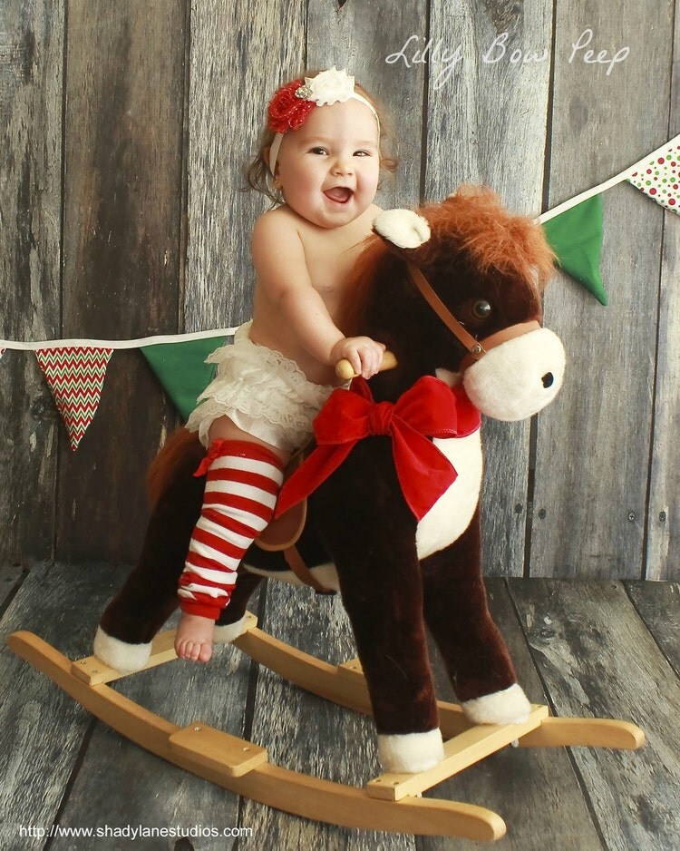 Candy Cane Flower headband-Christmas Headband-Baby by LillyBowPeep
