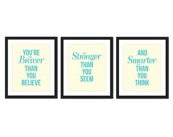 Motivational Quote Art - You're Braver Than You Believe - 8x10 ...