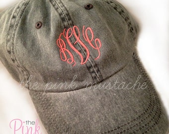 Comfort Color Monogrammed Hat / Baseball Cap