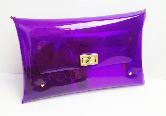 Classic Transparent Clear Clutch with strap for by 9September