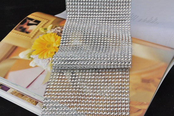 Items similar to 2 Foot Sliver Bling Ribbon Rhinestone Like Ribbon for ...