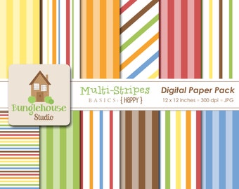 Multi Chevron Digital Paper Pack Multi Color Chevron Stripe