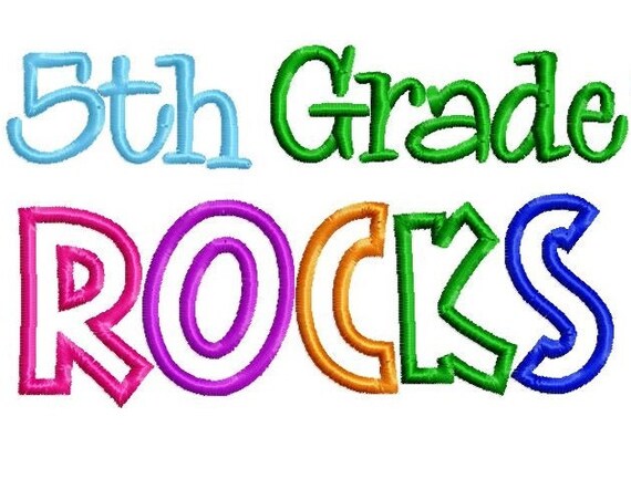 5th Grade Rocks 5x7 Embroidery Design INSTANT DOWNLOAD