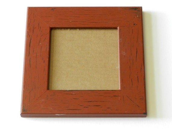 Barn red square wood frame