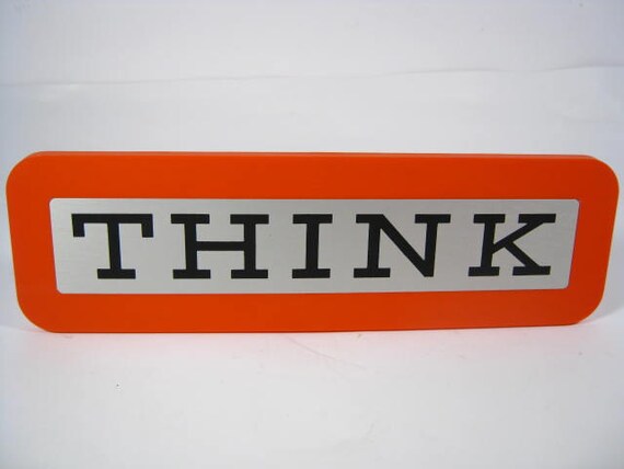 Vintage IBM THINK Sign Desk Think Sign