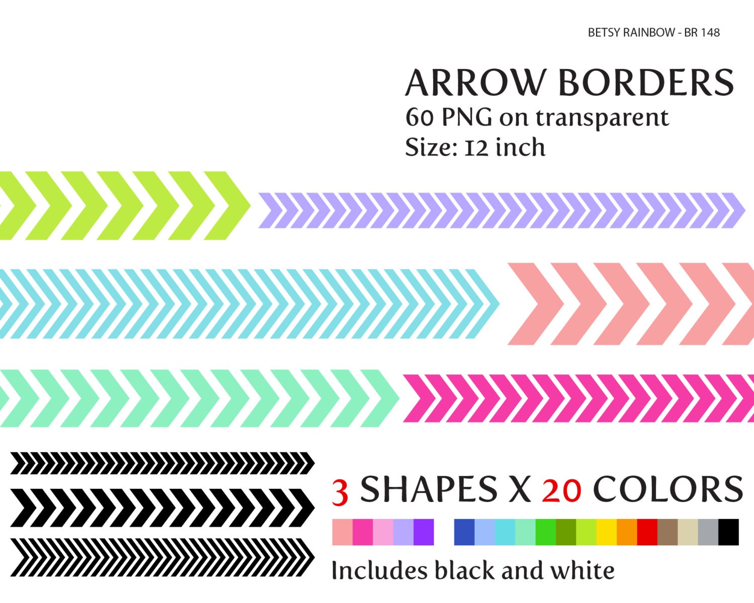 Colored Chevron Border Clip Art