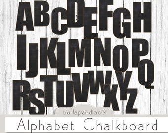 Chalkboard Alphabet clipart, chalkboard clip arts, ABC chalkboard ...