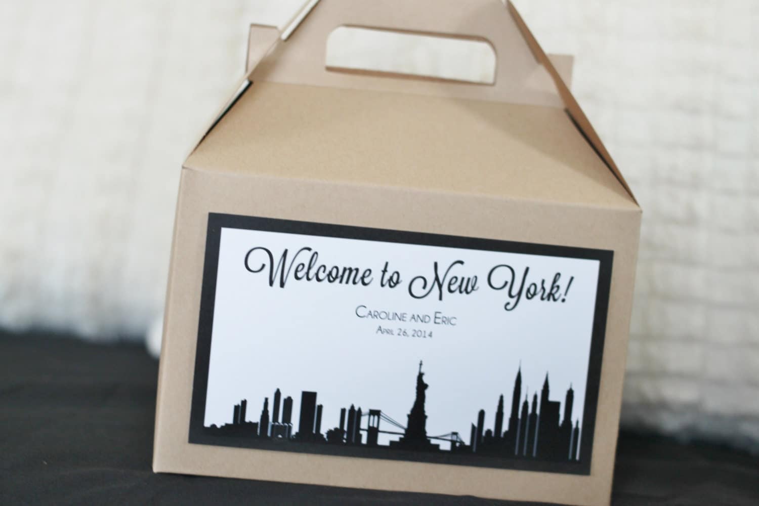 Set 10 Wedding Welcome Box Gable Box with custom NEW YORK