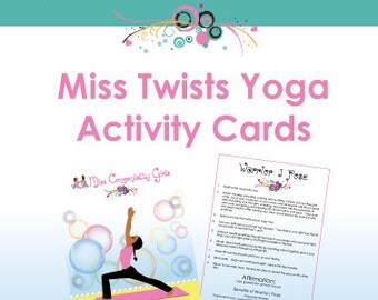 4 Yoga Cards to Color be the Artist Instant Download Fun Funky