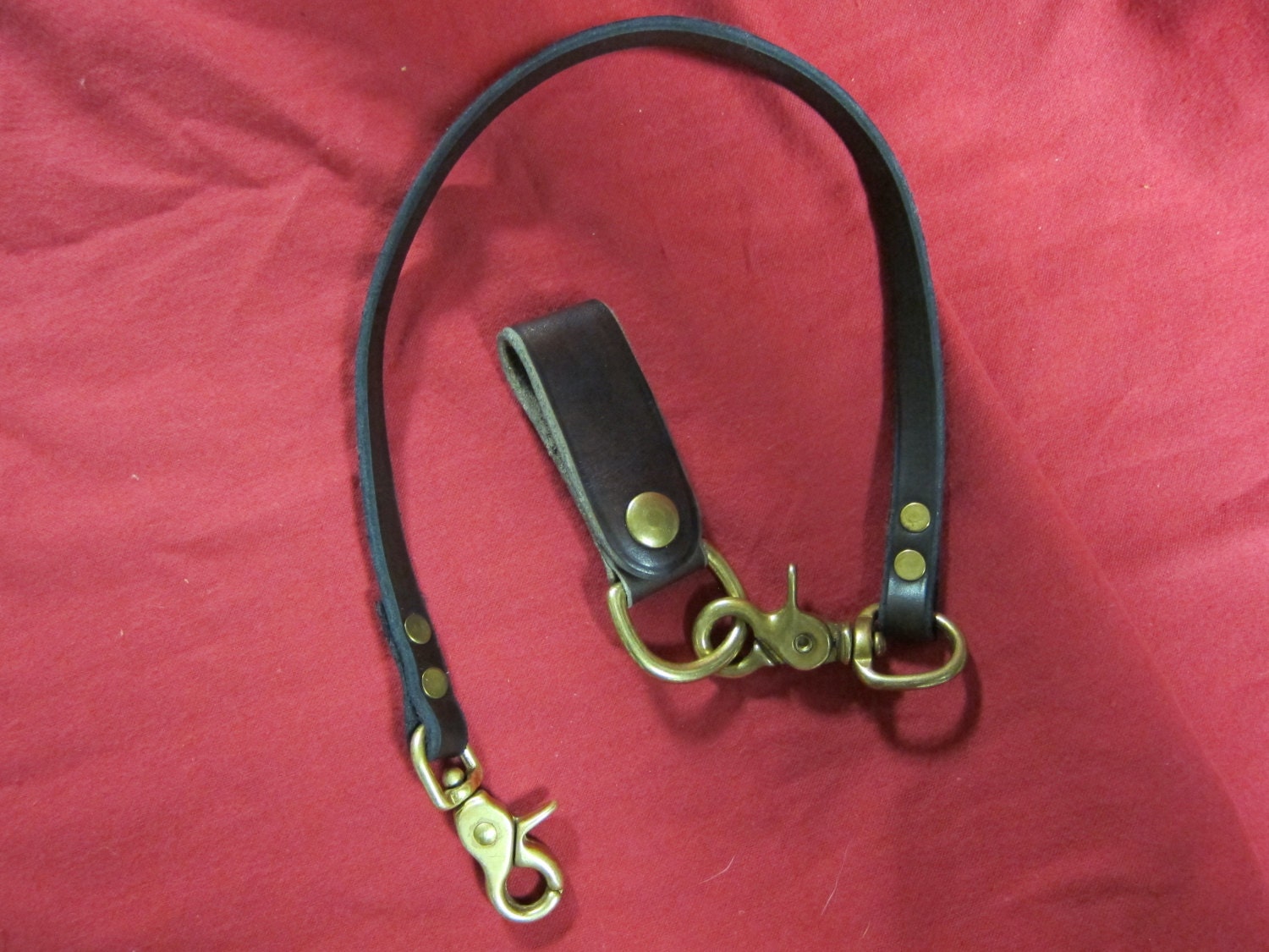 leather wallet chain and belt clip/ solid by Legendaryvintage