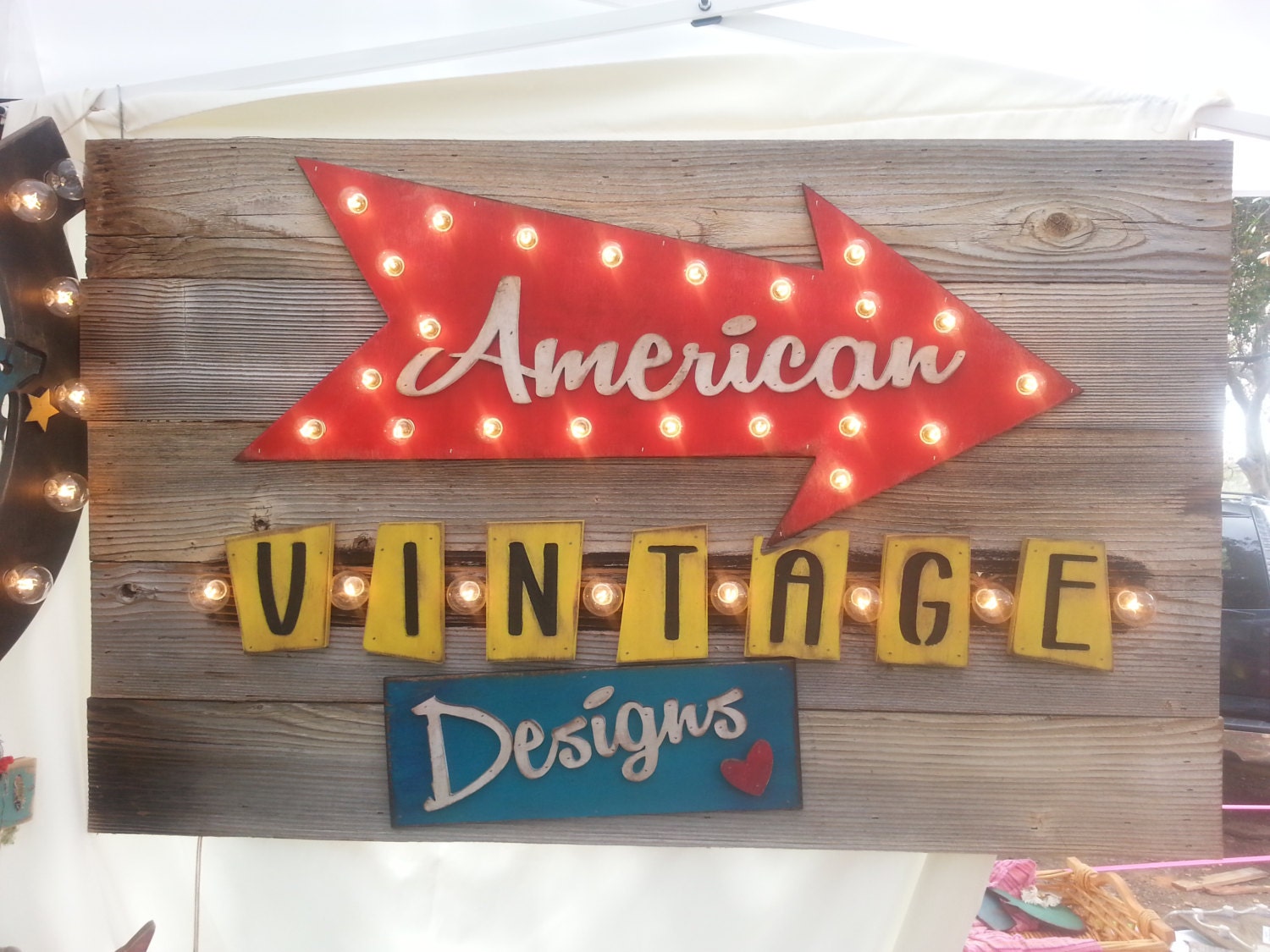 Custom Business Logo Marquee Sign Plank Style Business or