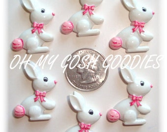 2 Piece Set Easter CHEVRON BUNNY LOVE Resins Oh My Gosh