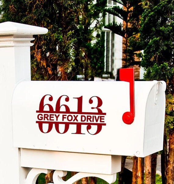 Items similar to Personalized Outdoor Mailbox Vinyl Decals SET Custom ...