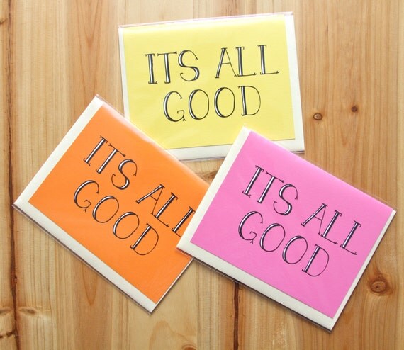Its all Good Blank Card by JodiLynnDoodles on Etsy