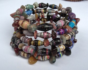 Items similar to Recycled Magazine Eco Friendly Bangle Bracelet - Urban ...