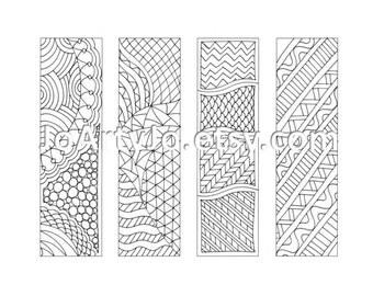 Coloring Bookmarks to Print 12 Zentangle Inspired Printable