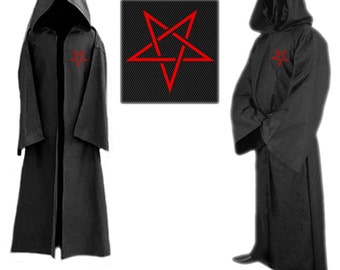 Interwoven Pentagram Hooded Satanic Ritual Robe - FREE SHIPPING ...