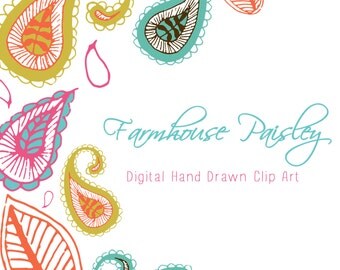 Popular items for paisley clip art on Etsy
