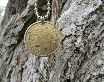 French coin necklace | Etsy