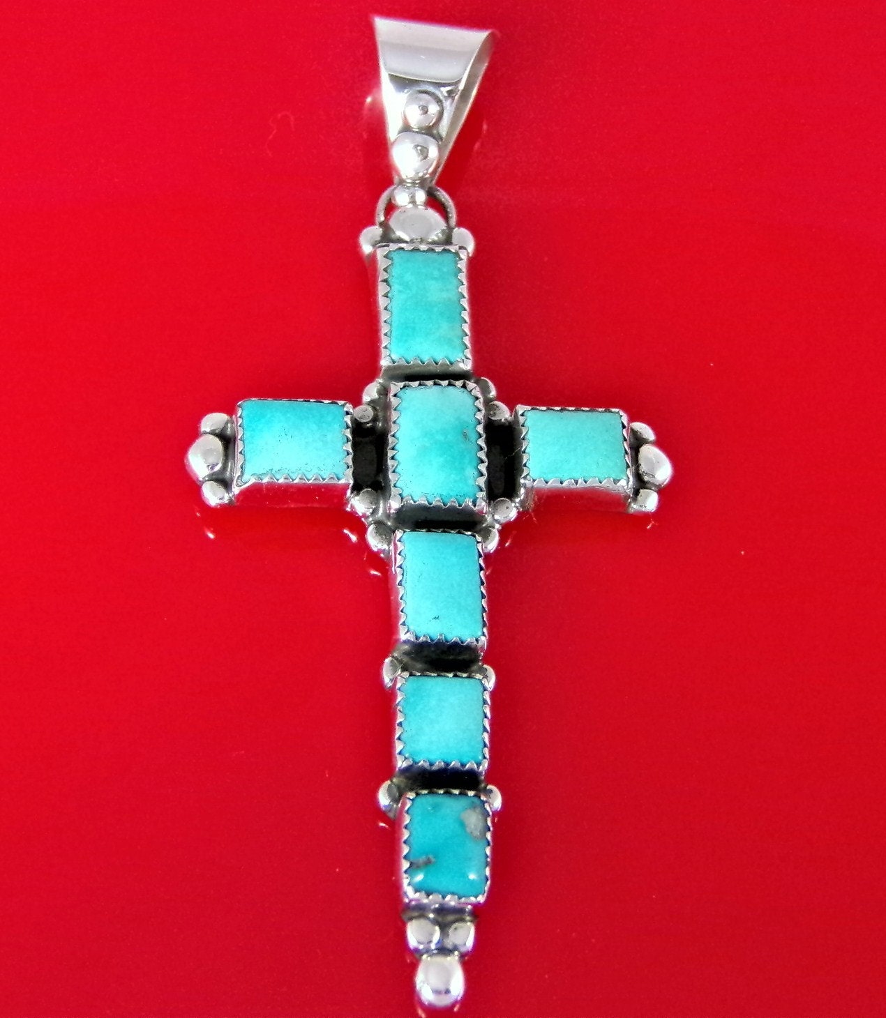 Sterling Silver Turquoise Cross Pendant P0100 by TheJewelryMenders