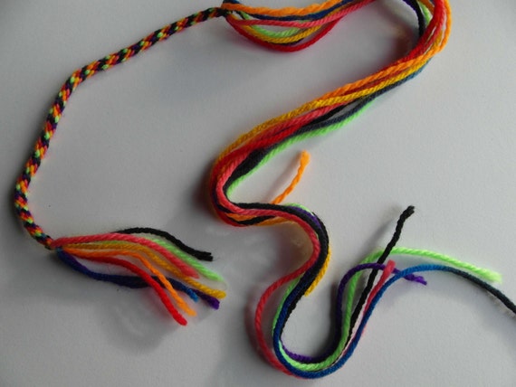 Items similar to Rainbow handmade wool bracelet on Etsy