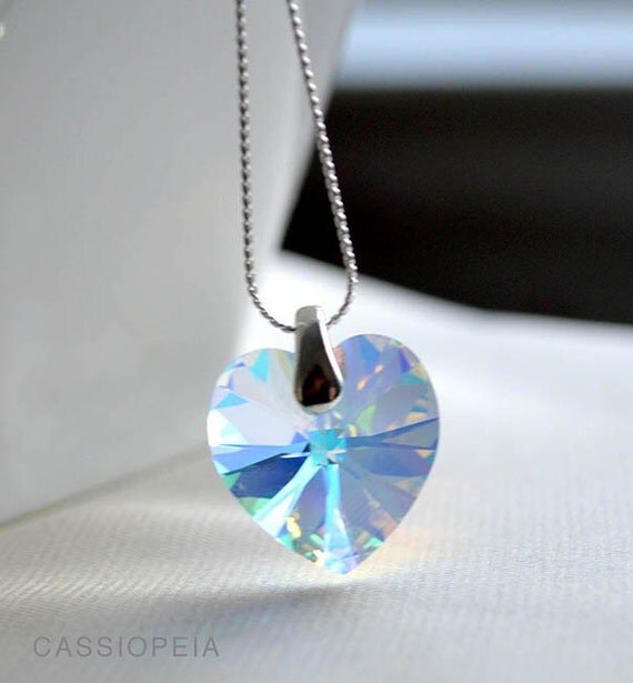 Swarovski heart necklace Swarovski heart by CassiopeiaCrystals