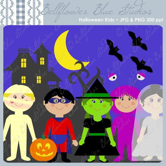 Items similar to Halloween Kids Digital Clipart on Etsy